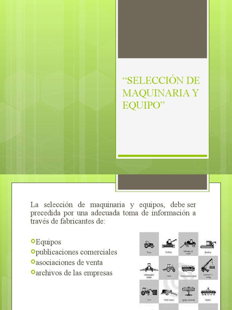 Selección de Maquinaria y Equipo | PDF | Inversiones | Consumo (economía)