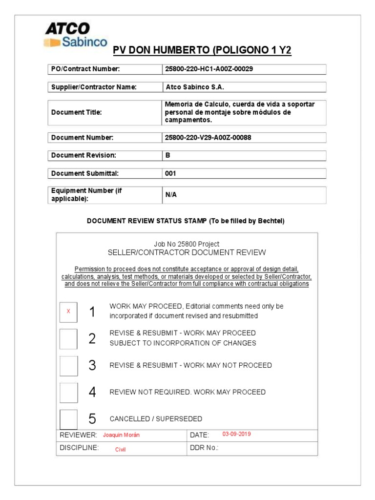 Memoria Calculo Linea de Vida | PDF | Ingeniero civil | Materiales Memoria Calculo Linea de Vida | PDF | Ingeniero civil | Materiales