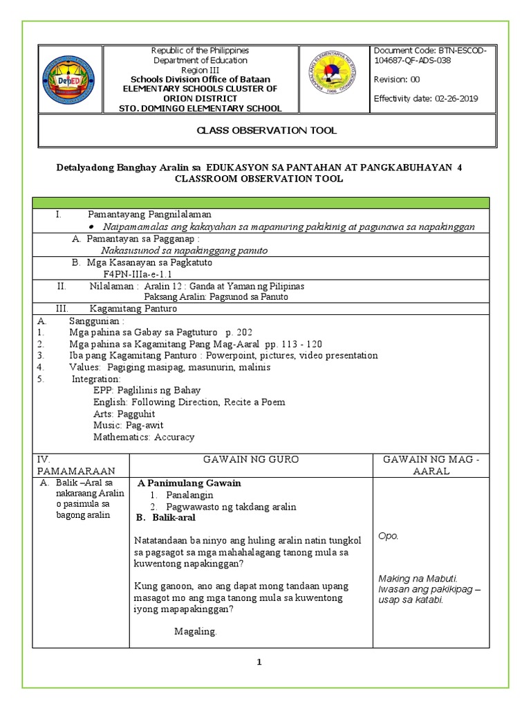 COT-OBSERVATION-FILIPINO-NOV.-26-2019 | PDF