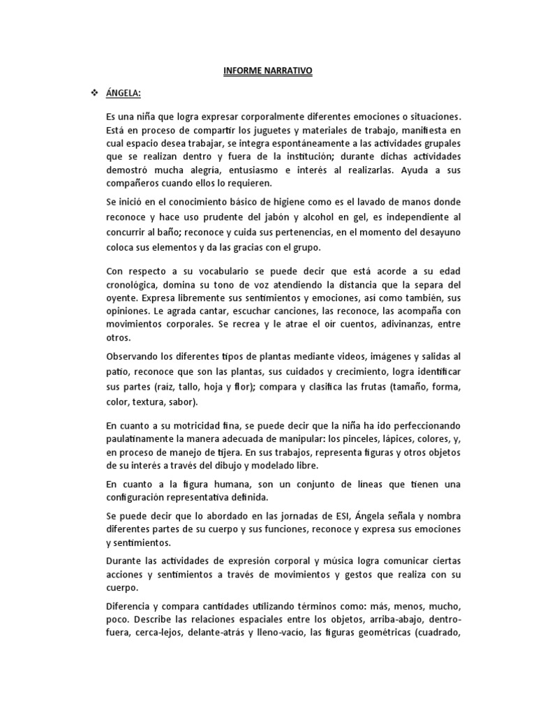 Informe Sala de 4 Años | PDF | Educación de la primera infancia