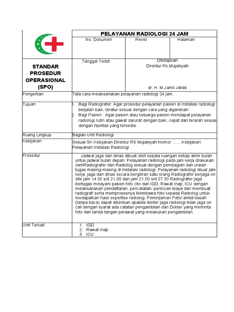 Prosedur Radiologi 24 Jam | PDF | Sains & Matematika