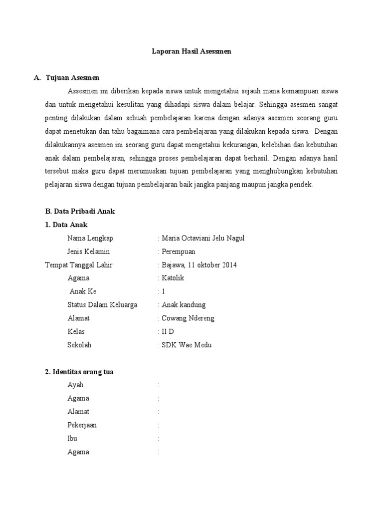 Laporan Hasil Asesmen Pdf