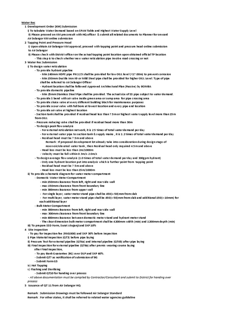 Water Rec Design Steps | PDF