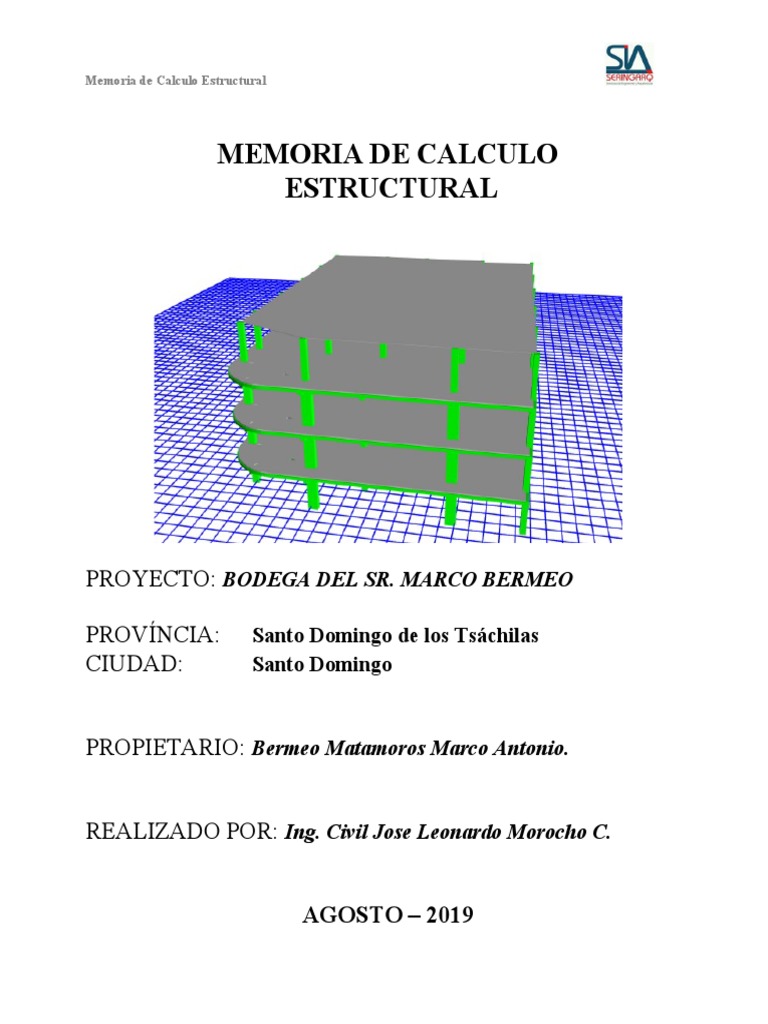 Informe Estructural Bermat 1 Agosto 2019 | PDF | Fundación (Ingeniería) | Ingeniería estructural