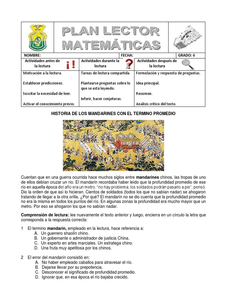 Plan Lector 6° | PDF | Matemáticas