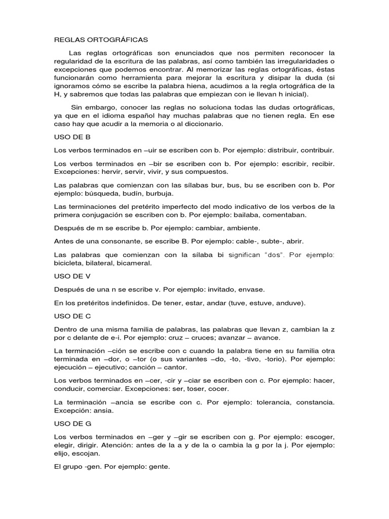 Reglas Ortográficas | PDF | Lingüística