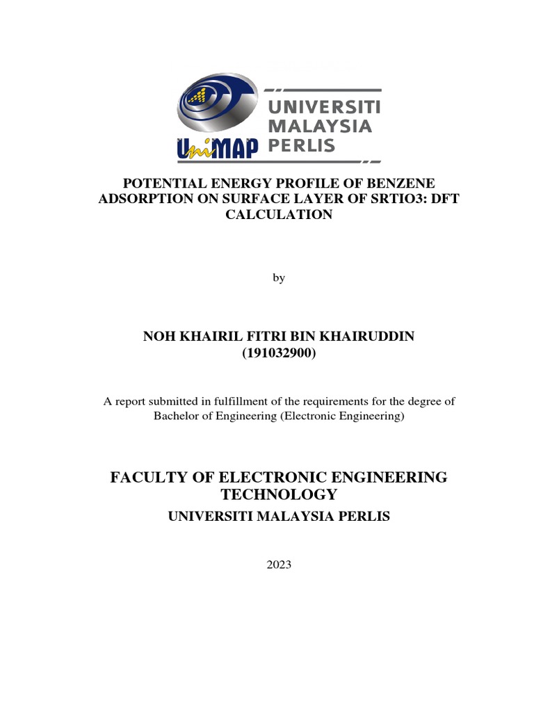 Noh Khairil Fitri Bin Khairuddin - Fyp2 - PR1 | PDF | Density Functional Theory | Physical Sciences