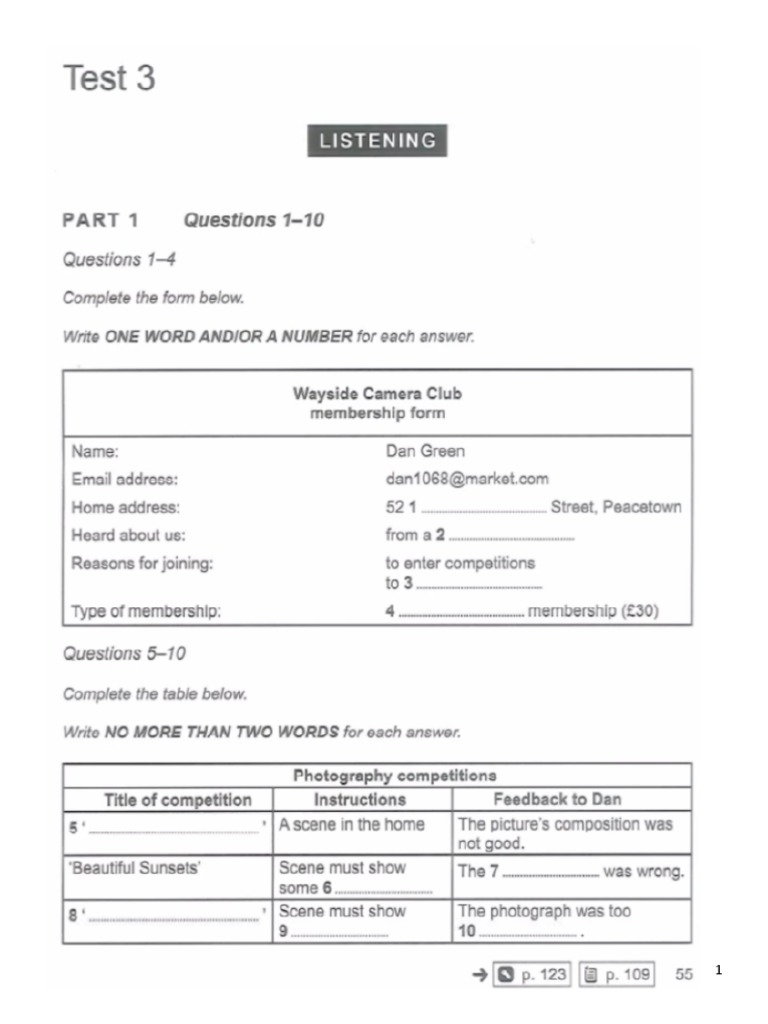 IELTS 18 - Test 3 - Listening | PDF