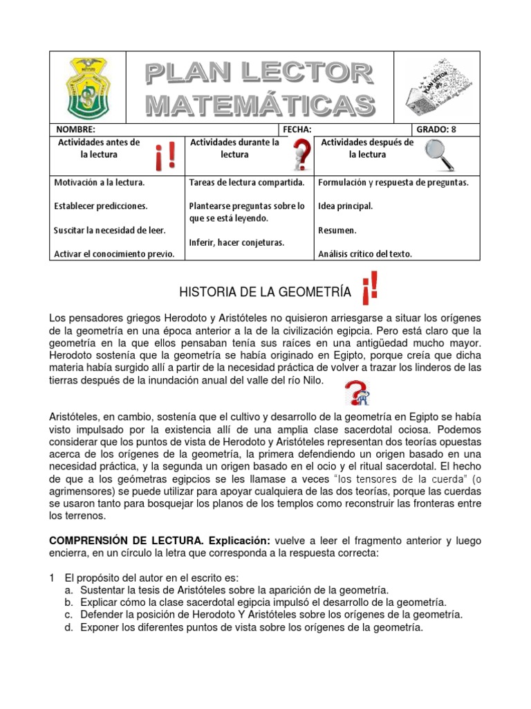 Plan Lector 8° | PDF | Geometría | Aristóteles