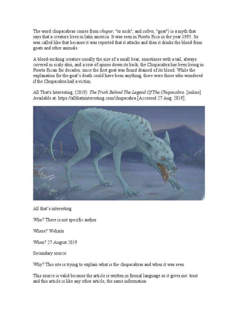 Chupacabra: Myth and Origins Explained | PDF