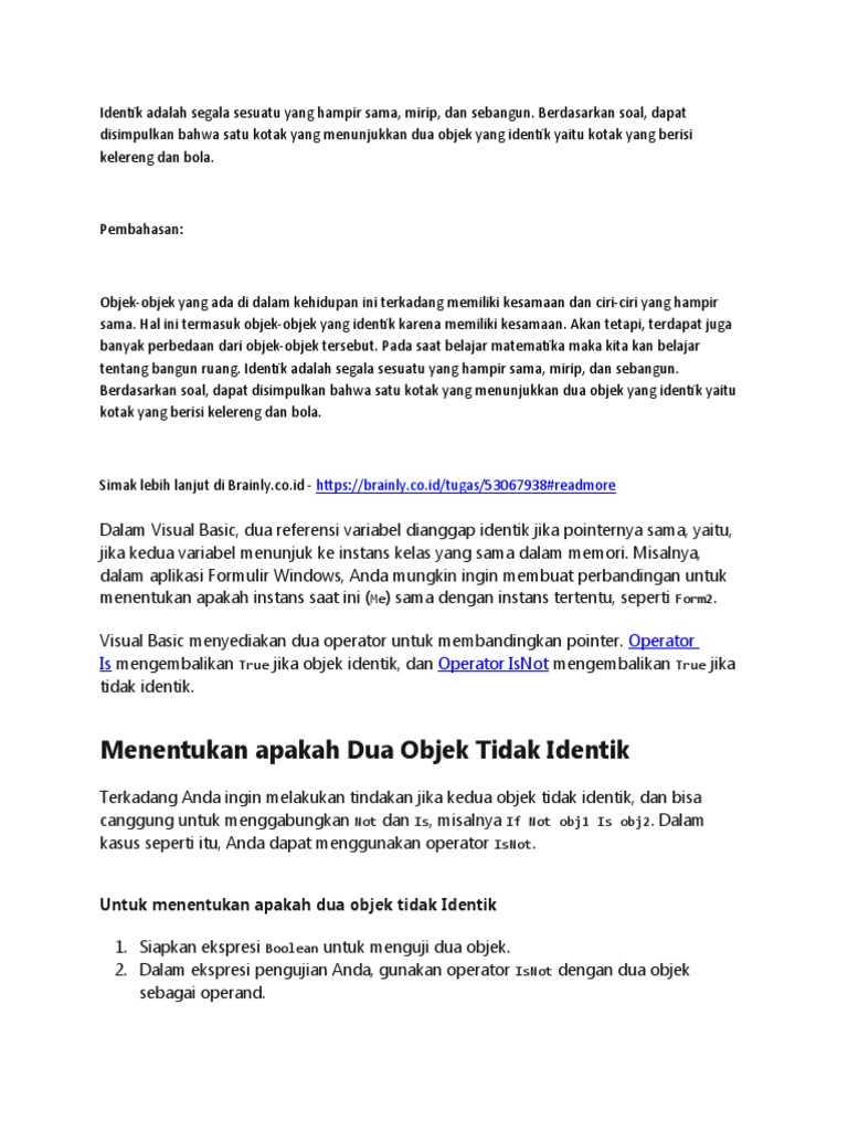 Identik Adalah Segala Sesuatu Yang Hampir Sama | PDF | Metode & Bahan Ajar | Sains & Matematika