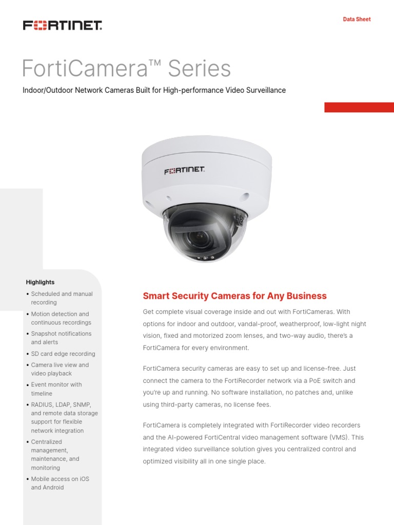 Forticamera™ Series: Indoor/Outdoor Network Cameras Built For High ...