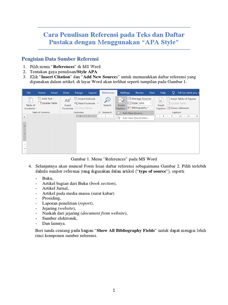 Panduan Penulisan Referensi Dan Daftar Pustaka Dengan Menggunakan APA ...
