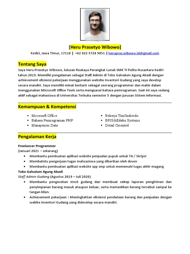 Contoh CV FIX | PDF