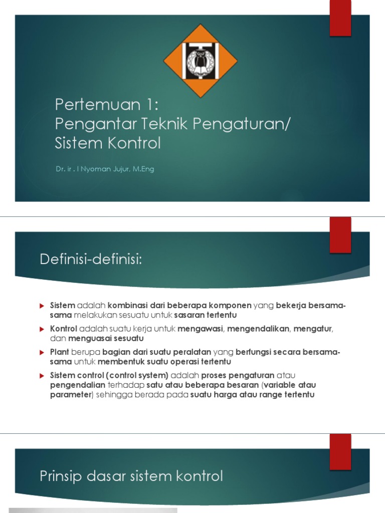 Pertemuan 1 Pengantar Teknik Pengaturan | PDF | Komputer