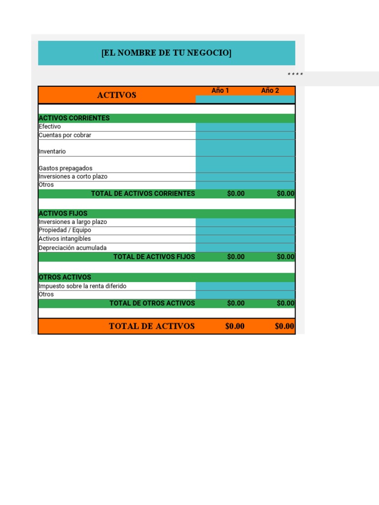 Formato de Balance General Simple | PDF