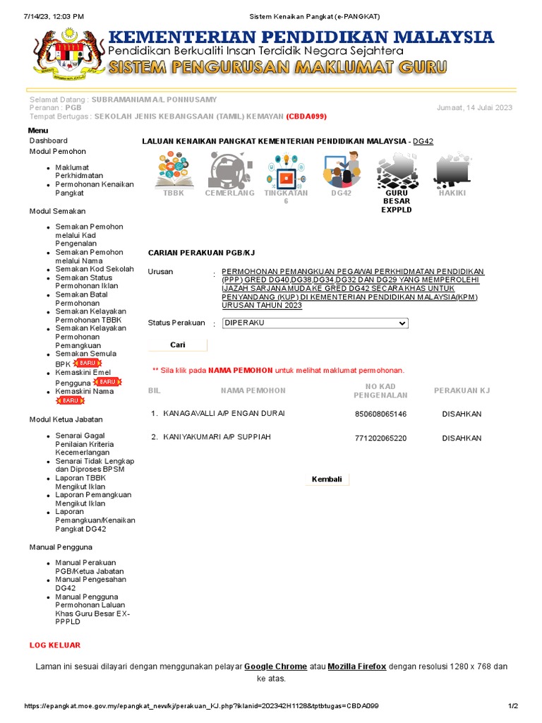 Sistem Kenaikan Pangkat (e-PANGKAT) | PDF