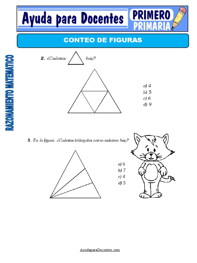 Formas de Conteo de Figuras para Primero de Primaria | PDF