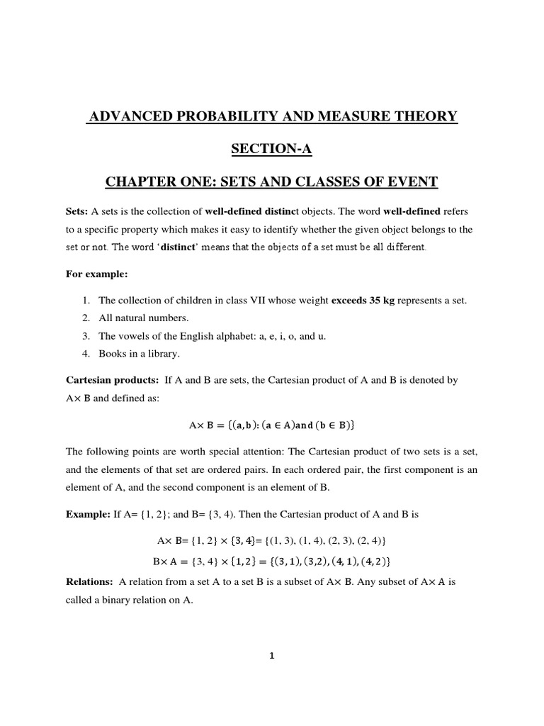 Measure Theory | PDF | Set (Mathematics) | Mathematics Measure Theory | PDF | Set (Mathematics) | Mathematics