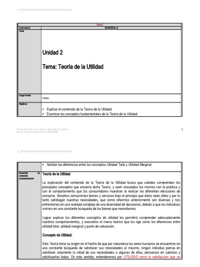 U2 - T2 - Teoría de La Utilidad | PDF | Utilidad | Utilidad marginal