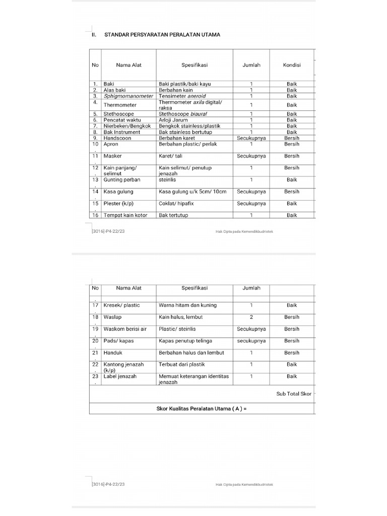 Alat Dan Bahan Persiapan UKK ASS - KEPERWATAN | PDF