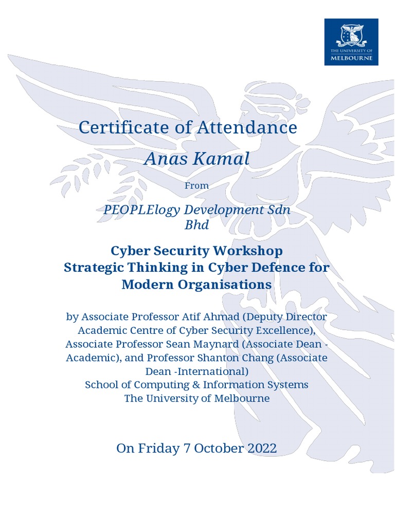 Cybersecurity Workshop Strategic Thinking in Cyber Defence For Modern Organisations | PDF