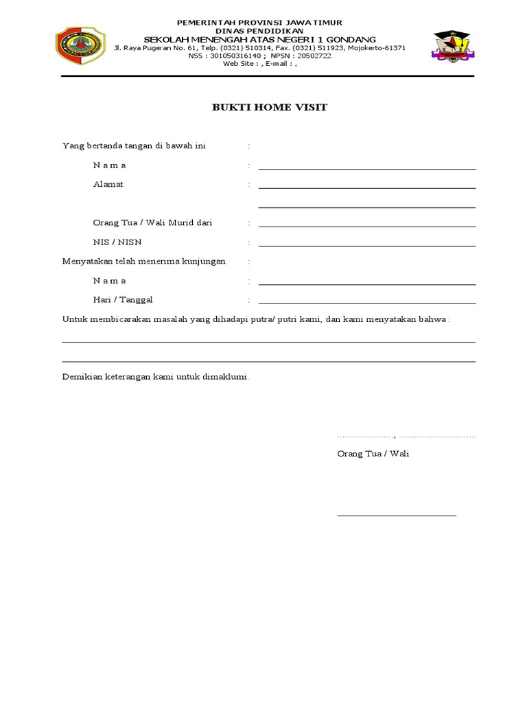 Form Hasil Home Visit | PDF