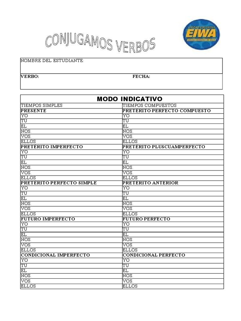 Conjugación De Verbos Pdf Lingüística Morfología