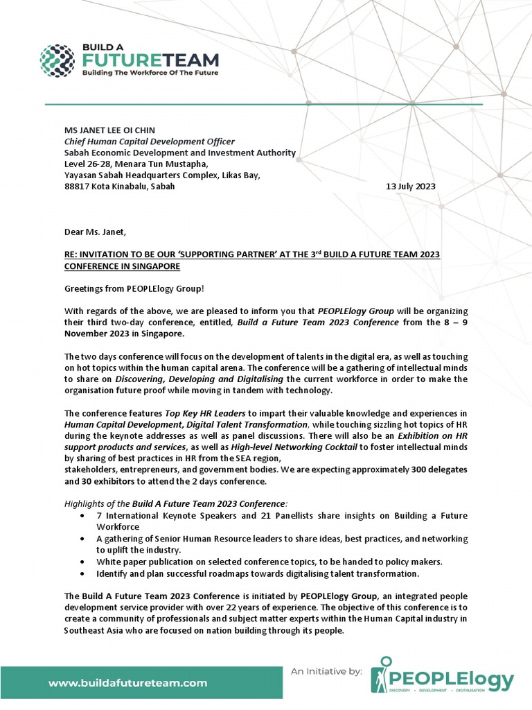 BAFT 2023 - Supporting Partner Invitation (SEDIA) | PDF