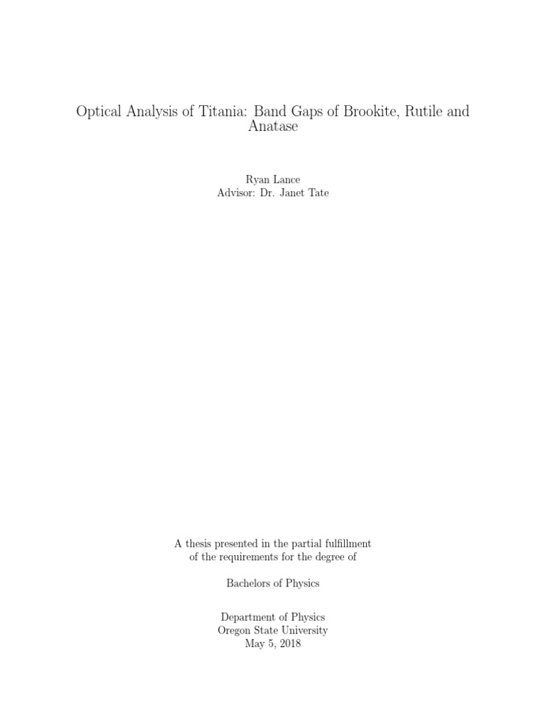 Band Gaps of Titania Polymorphs Analysis | PDF | Titanium Dioxide ...
