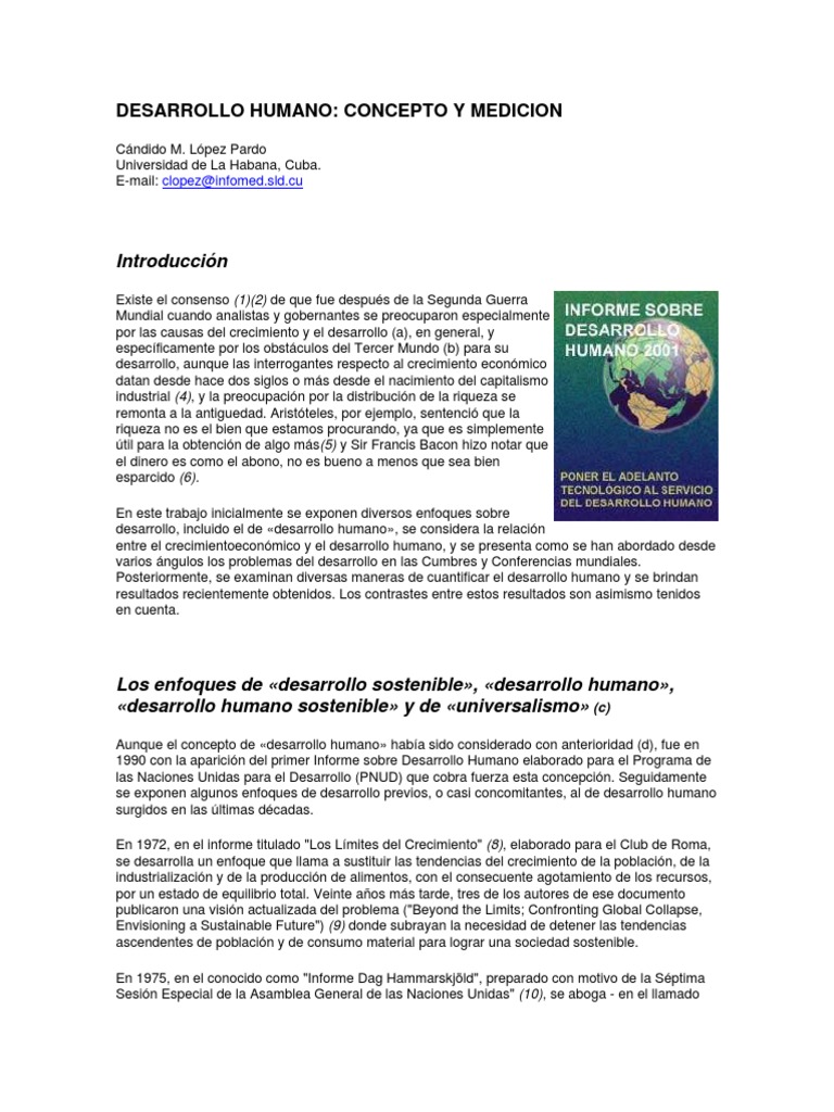 Desarrollo Humano | PDF | Desarrollo sostenible | Índice de Desarrollo ...