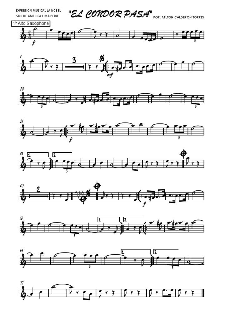 Dokumen - Tips Marcha Militar Condor Pasa | PDF