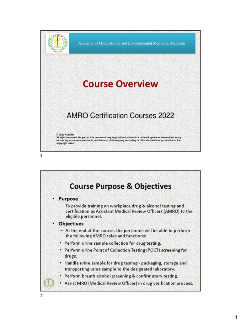 01 AMRO Course Overview (AHS) 2022 Revd 010222 | PDF | Human Resource ...