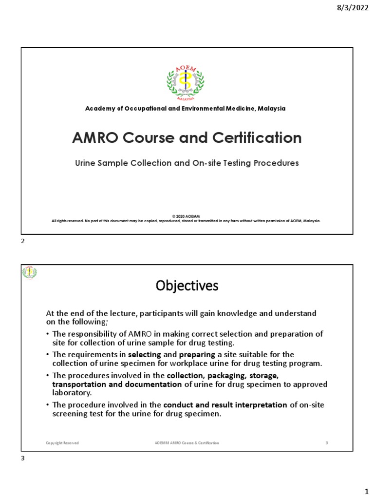 04 Urine For Drug Test Collection Procedure (DrMHU) 170921 | PDF | Drug ...