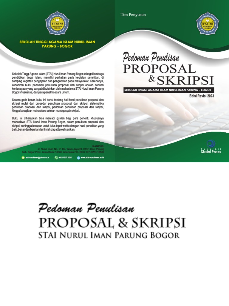 Pedoman Penulisan Proposal & Skripsi - Revisi Baru 2023 (Cetakan 3) - OK - Cover | PDF