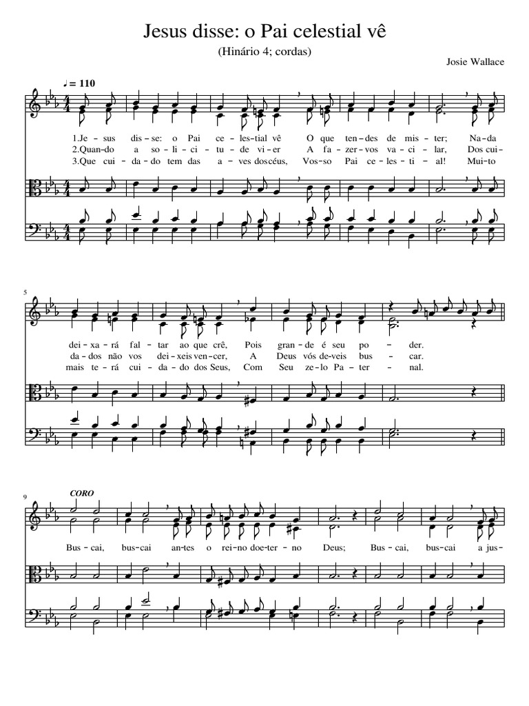Jesus - Disse - o - Pai - Celestial - Vê H4 (CORDAS) | PDF