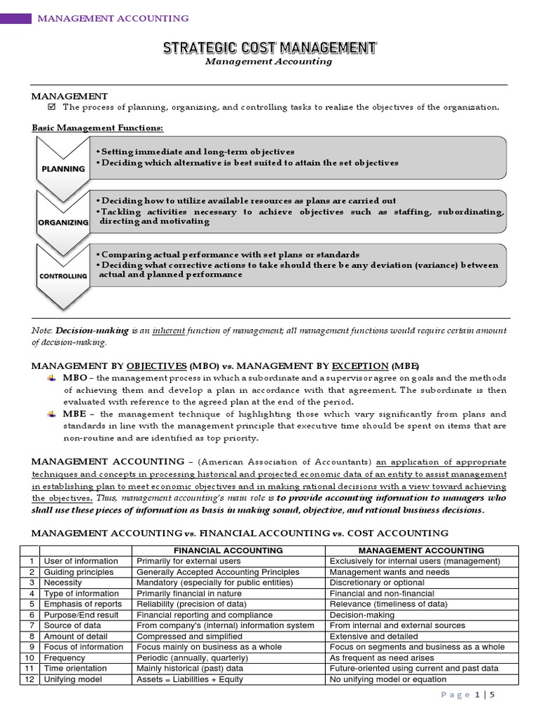 Strategic Cost Management - Management Accounting | PDF | Management Accounting | Accounting