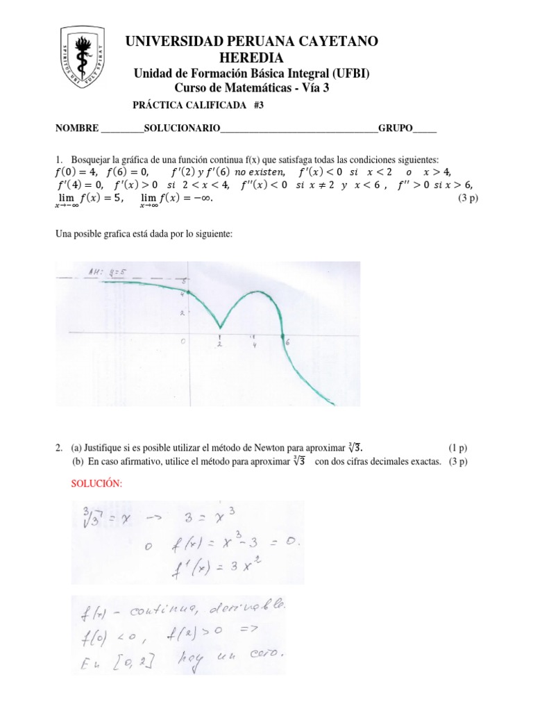 Pc3-V1 2023 - Solucion | PDF | Análisis | Análisis matemático