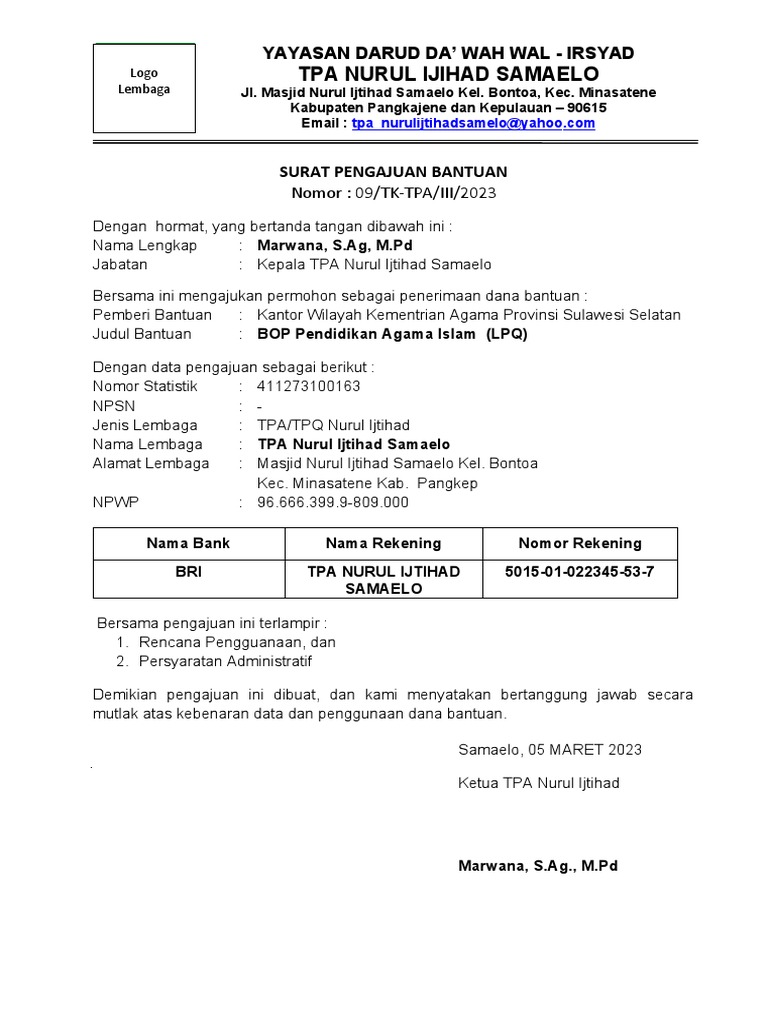 3.surat Pemhonan Rekomendasi Di Simba BOP Tahun 2023 | PDF