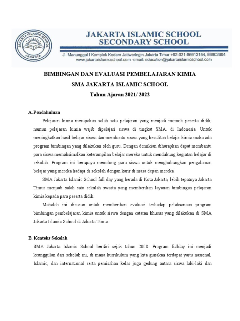 EVALUASI PROGRAM Kimia | PDF