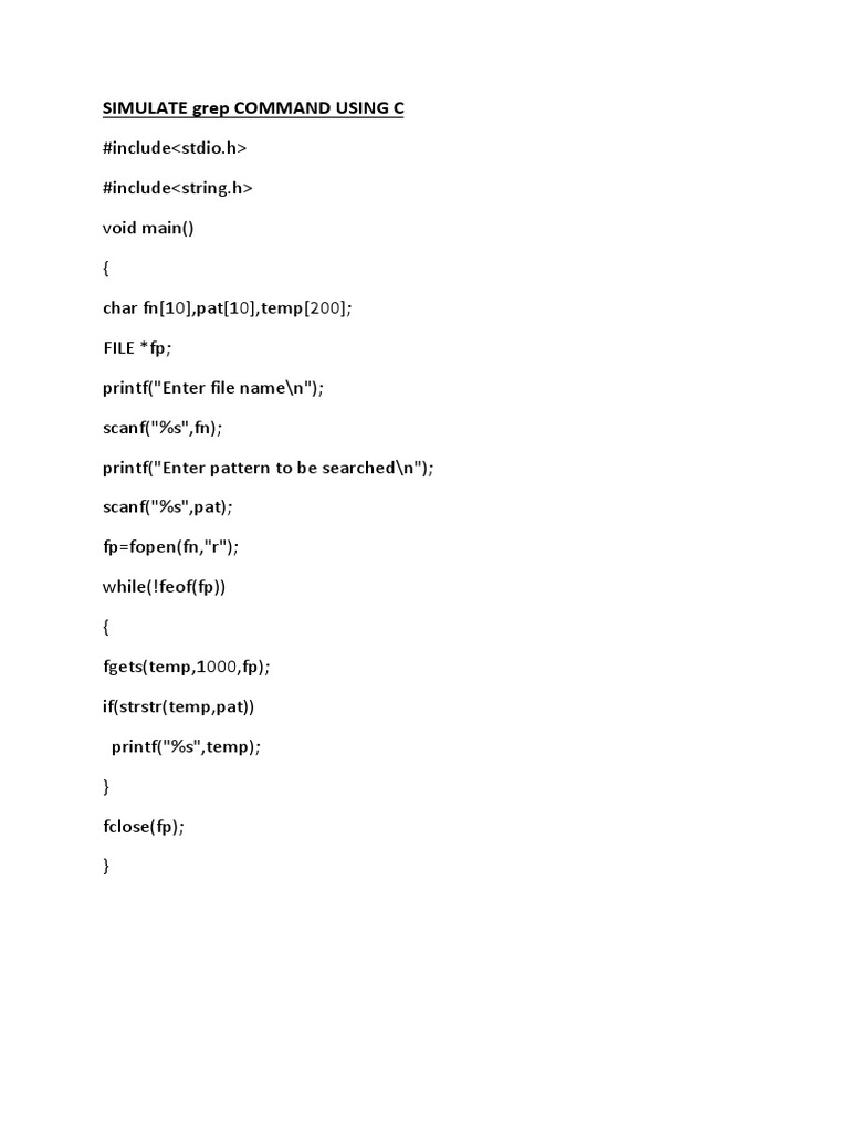 ExNo.3 Simulate UNIX Commands Like CP, LS, Grep, Etc | PDF