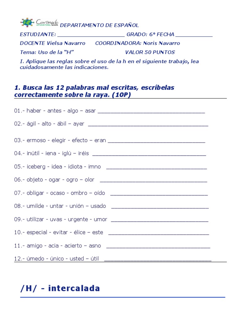 Uso de La H | PDF