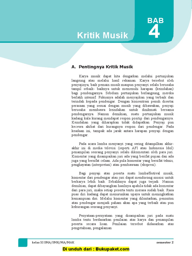 Bab 12 Kritik Musik | PDF | Seni