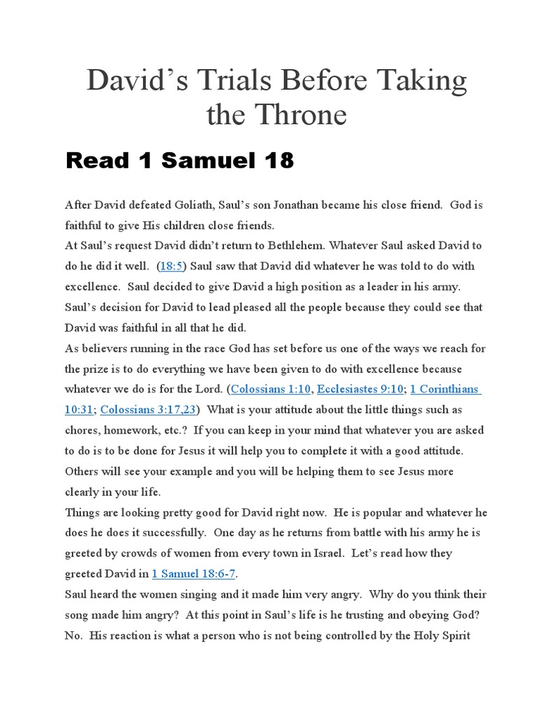 David and Saul | PDF | David | Books Of Samuel