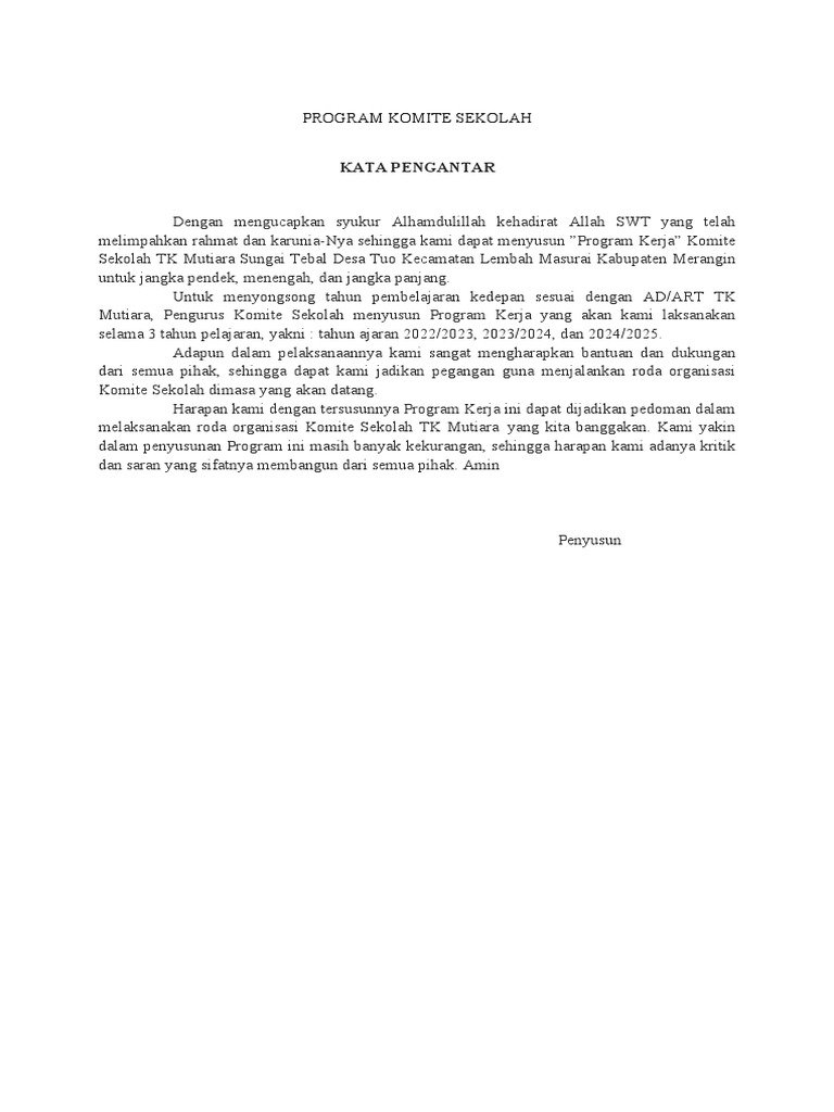 5. Contoh Program Komite | PDF