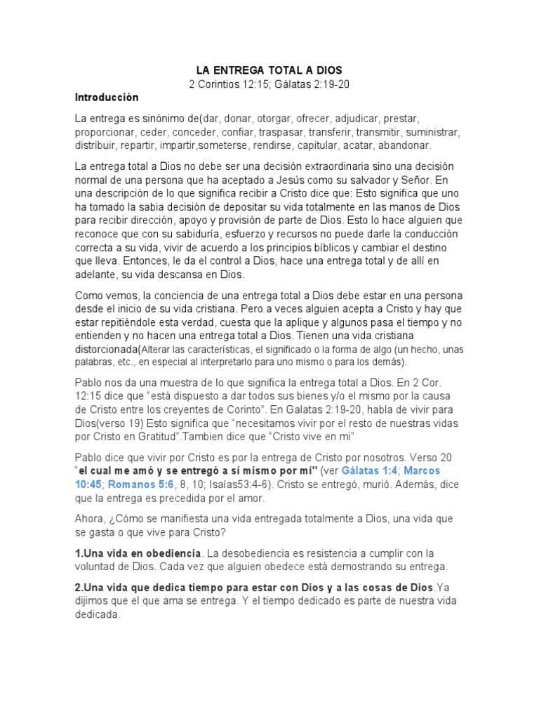 La Entrega Total A Dios | PDF | Cristo (título) | Creencia religiosa y doctrina