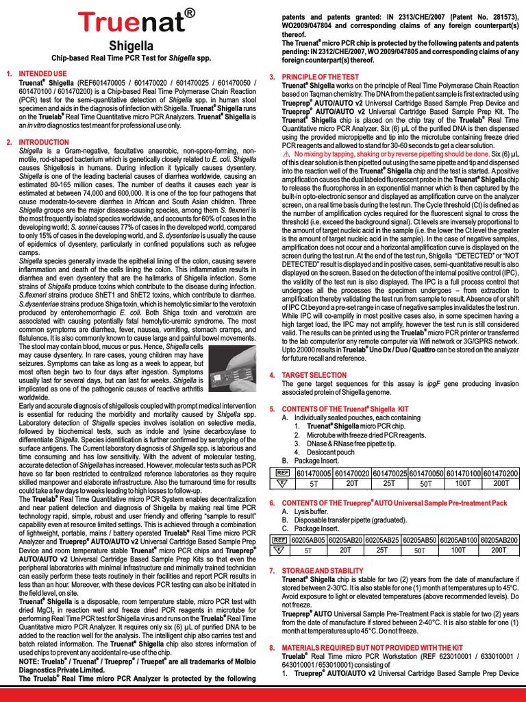 Truenat Shigella v-03 | PDF | Polymerase Chain Reaction | Biotechnology