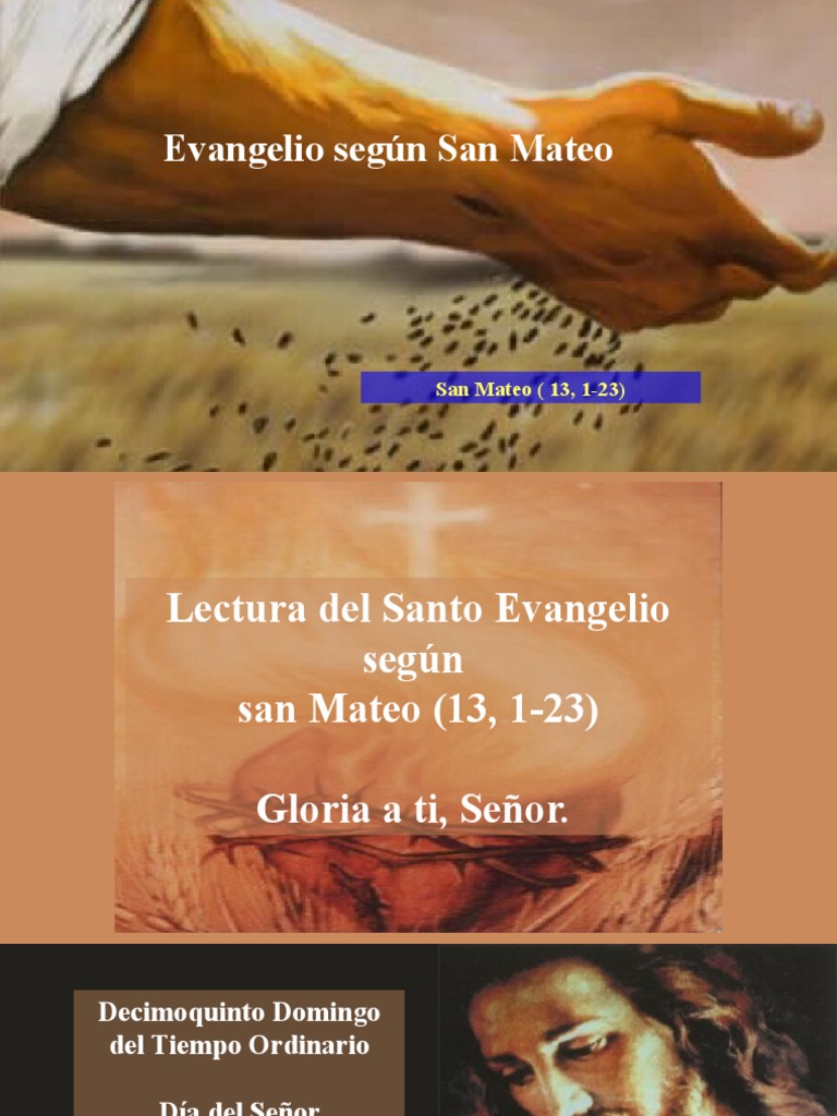Evangelio San Mateo 13, 1-23 | PDF | Jesús | Parábolas de Jesús