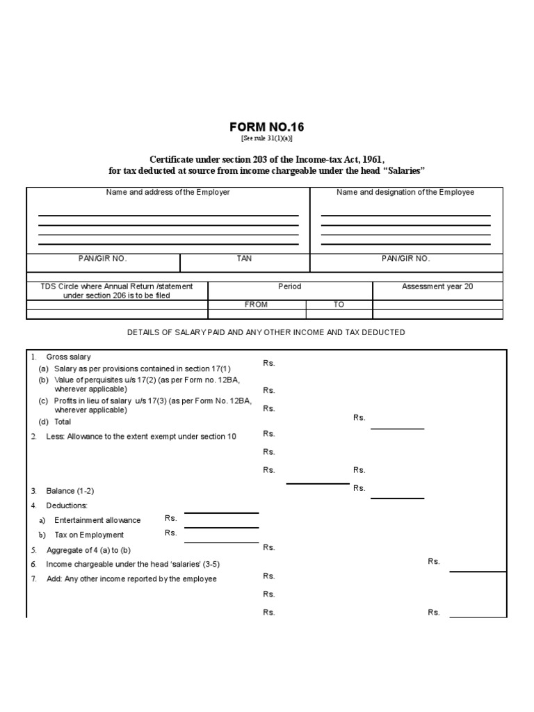 Form No 16 - Ay0607 | PDF | Public Finance | Taxes