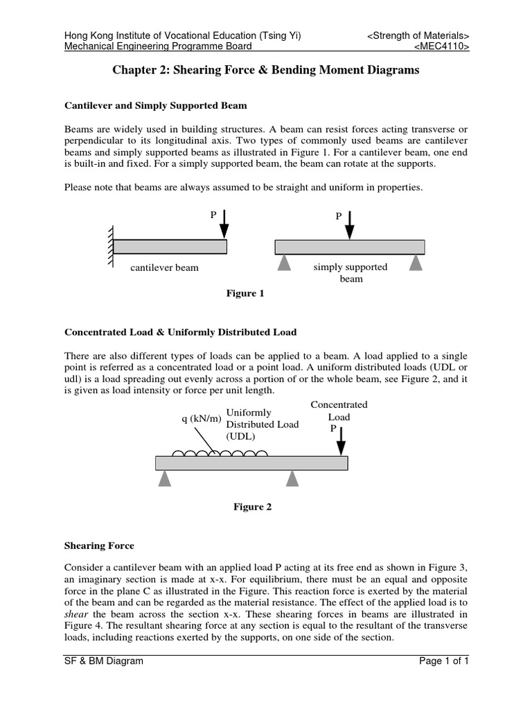 Notes Ch.2 Shearing Force and Bending Moment | PDF | Bending | Beam ...